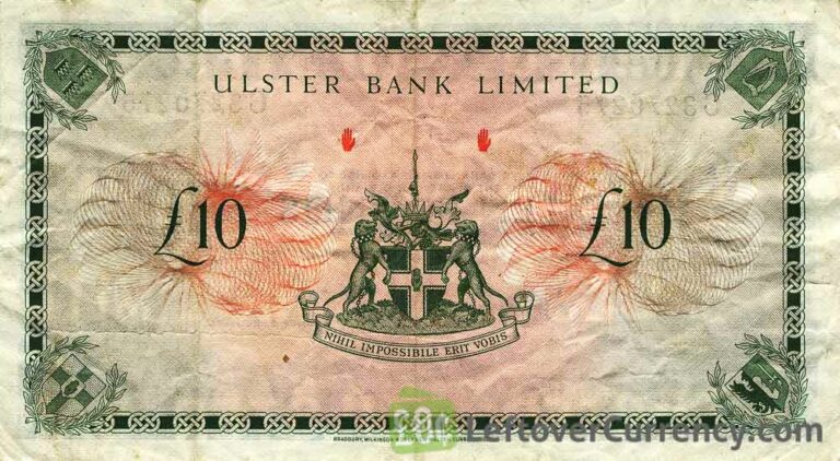 Ulster Bank Limited 10 Pounds (series 1971-1989) - exchange yours
