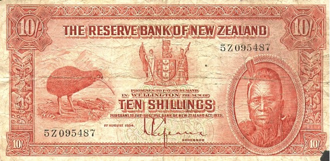10 Shillings New Zealand (Maori chief) - Exchange yours for cash