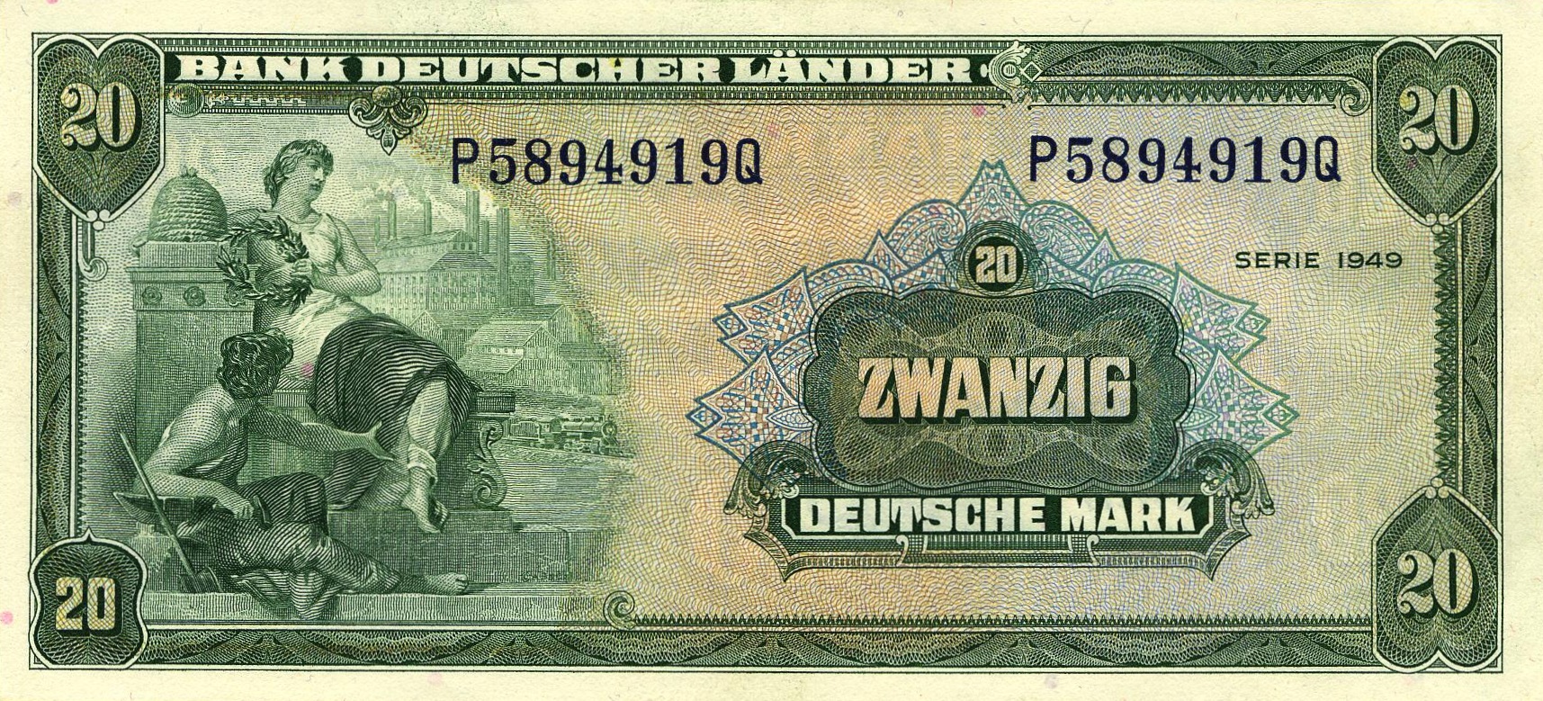 20 Deutsche Marks (Bank Deutcher Länder 1949) - exchange yours