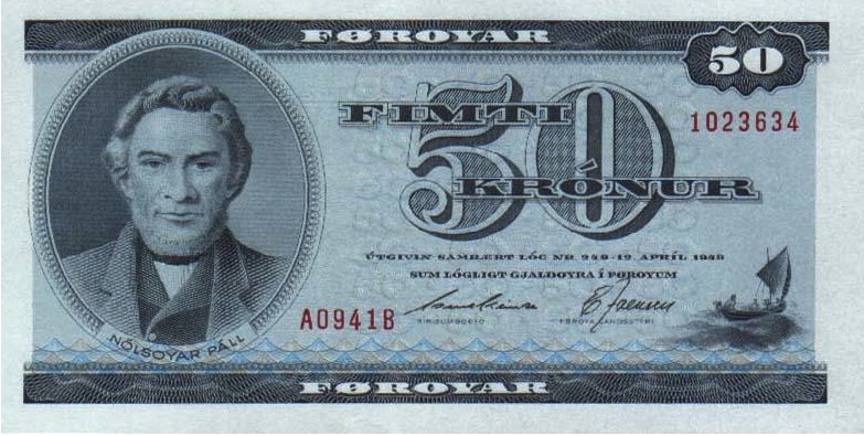 50 Faroese Kronur (Nolsoyar Pall) - Exchange yours for cash