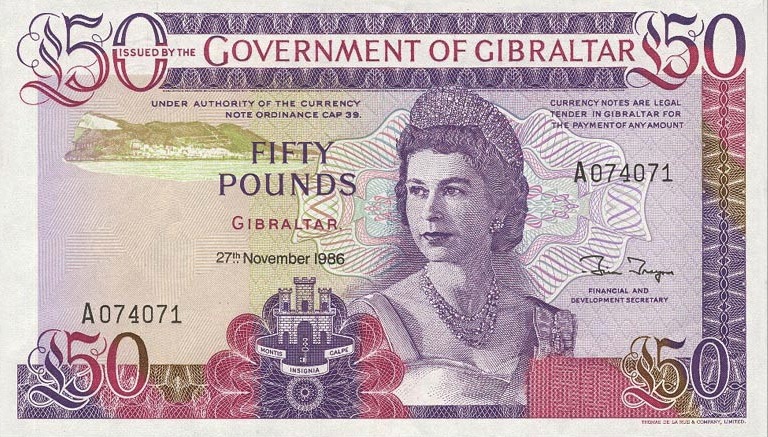50 Gibraltar Pounds (Rock of Gibraltar) - Exchange yours for cash 50 Gibraltar Pounds (Rock of Gibraltar) - Exchange yours for cash