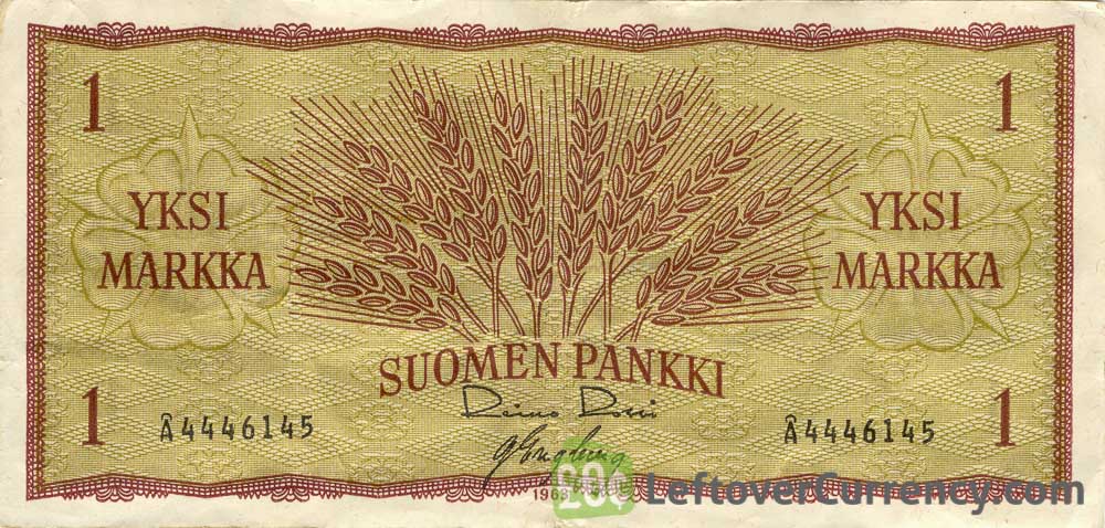 1 Finnish Markkaa banknote (1963) - Exchange yours for cash today