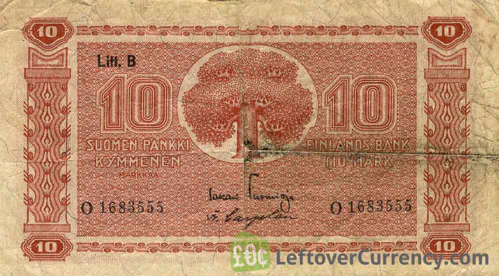 10 Finnish Markkaa (1922) - Exchange yours for cash today