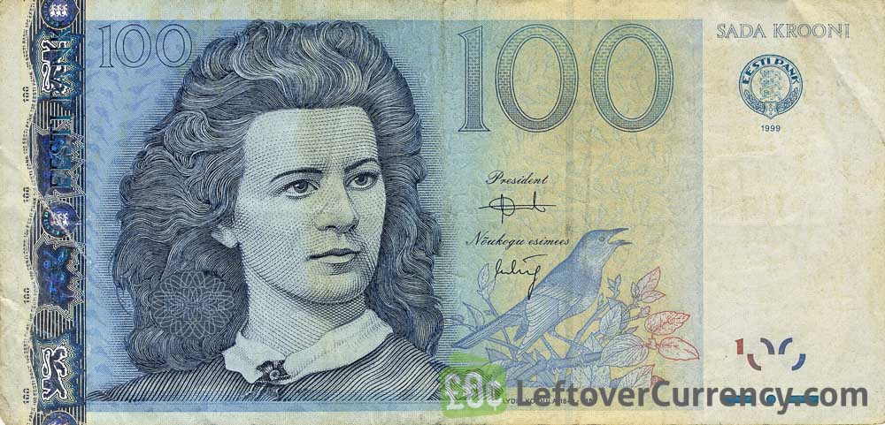 100 Estonian Krooni (Lydia Koidula) - Exchange yours for cash