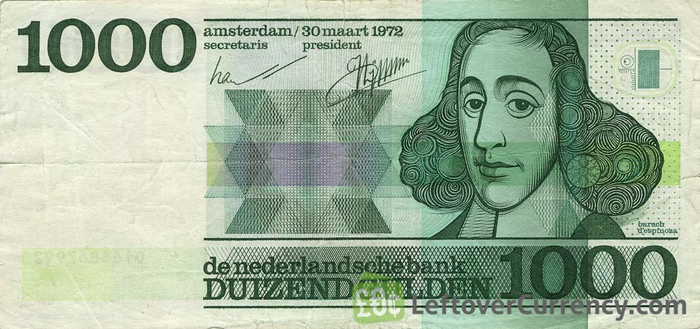 1000 Dutch Guilders (Spinoza 1972) - Exchange yours for cash