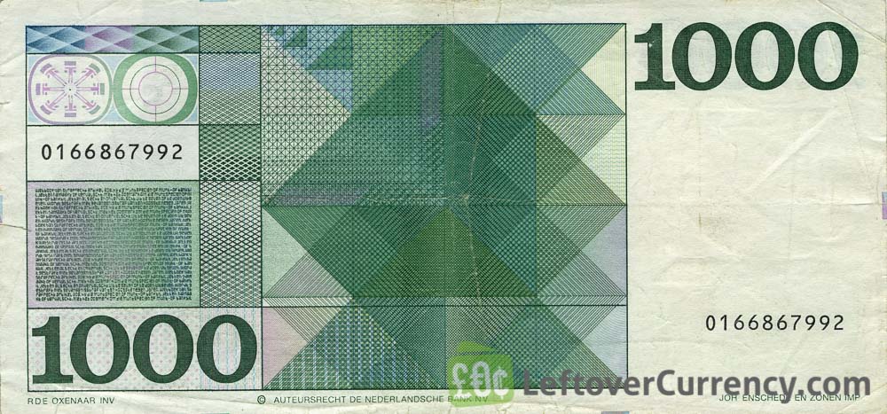 1000 Dutch Guilders (Spinoza 1972) - Exchange yours for cash