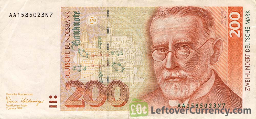 200 Deutsche Marks (Paul Ehrlich) - Exchange yours for cash