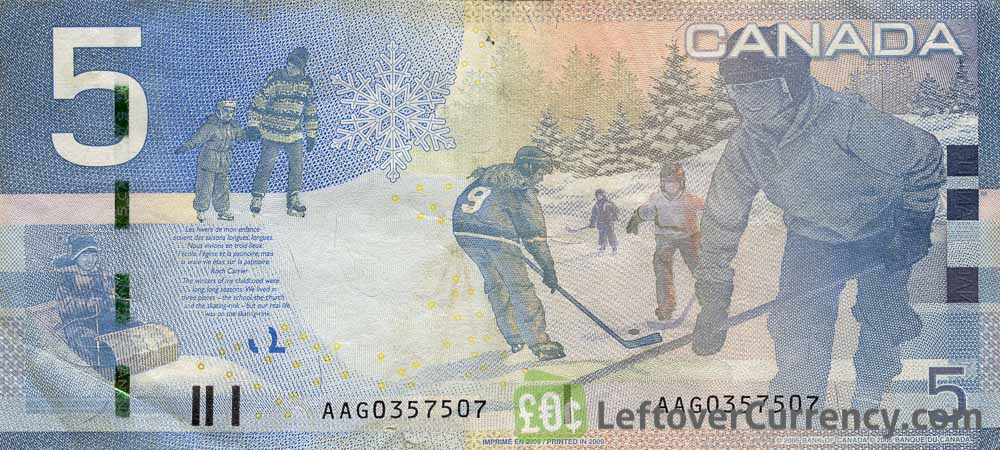 5 Canadian Dollars (Canadian Journey) - exchange yours today