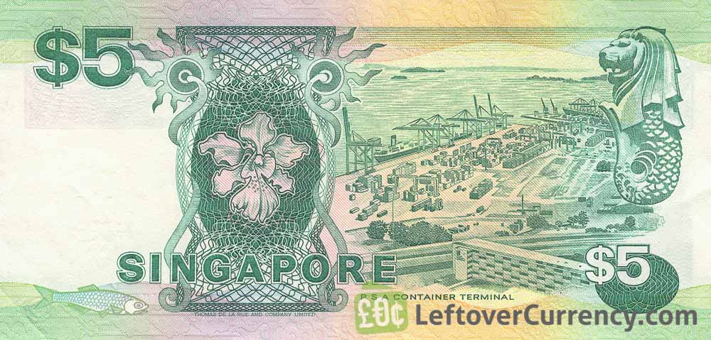 5 Singapore Dollars (Ships series) - Exchange yours for cash