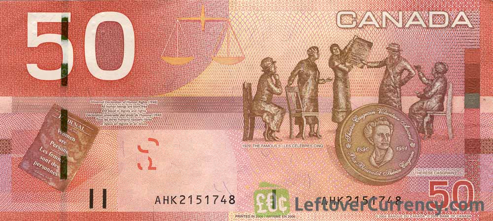 50 Canadian Dollars series 2004 Canadian Journey - exchange yours