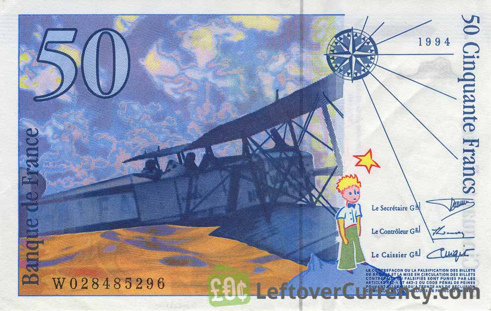 50 French Francs (Antoine De Saint-Exupery) - exchange yours
