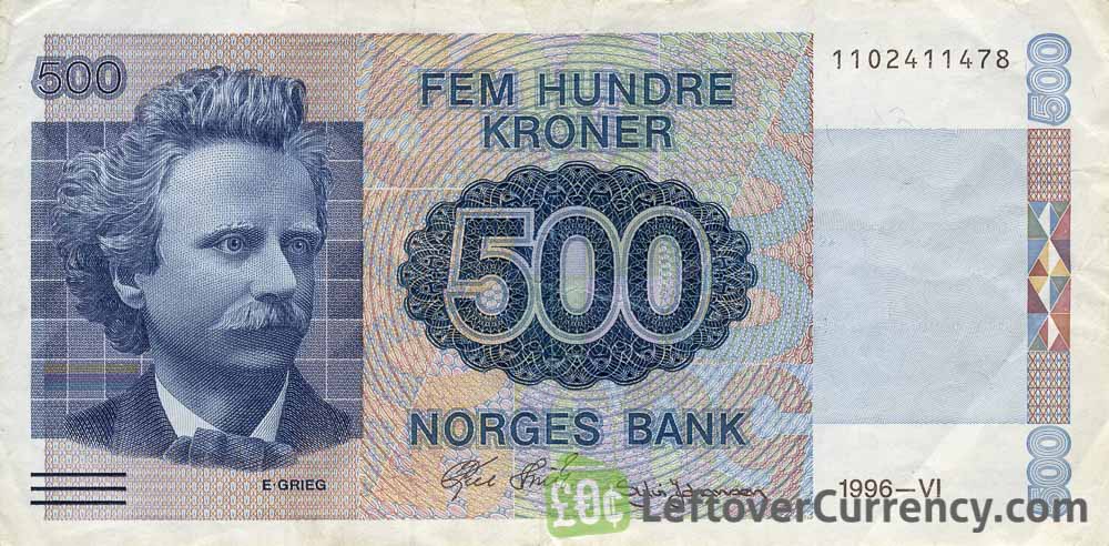 500 Norwegian Kroner (Edvard Grieg) - Exchange yours for cash