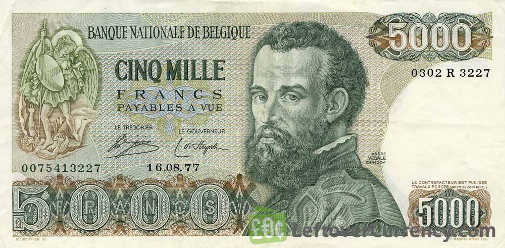 5000 Belgian Francs (Andre Vesalius) - Exchange yours for cash