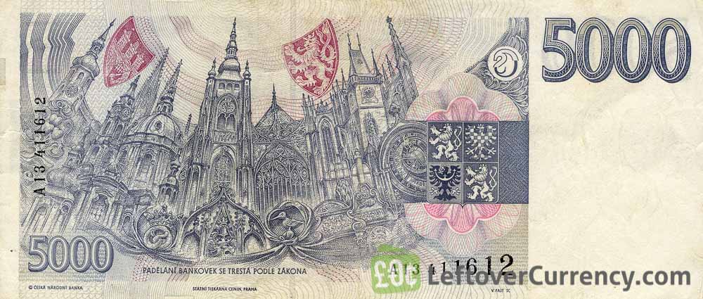 5000 Czech Koruna series 1993 - Exchange yours for cash today