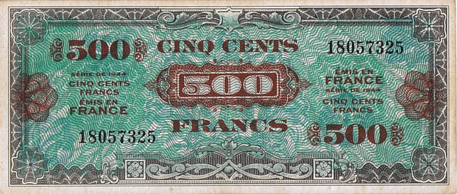500 French Francs (Allied Military Currency 1944) - Exchange yours