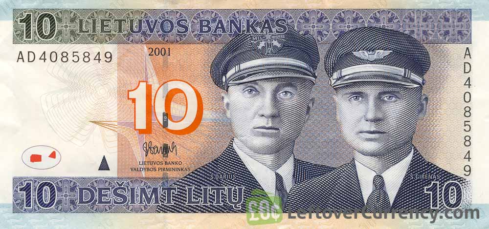 10 Litu banknote Lithuania - Exchange yours for cash today