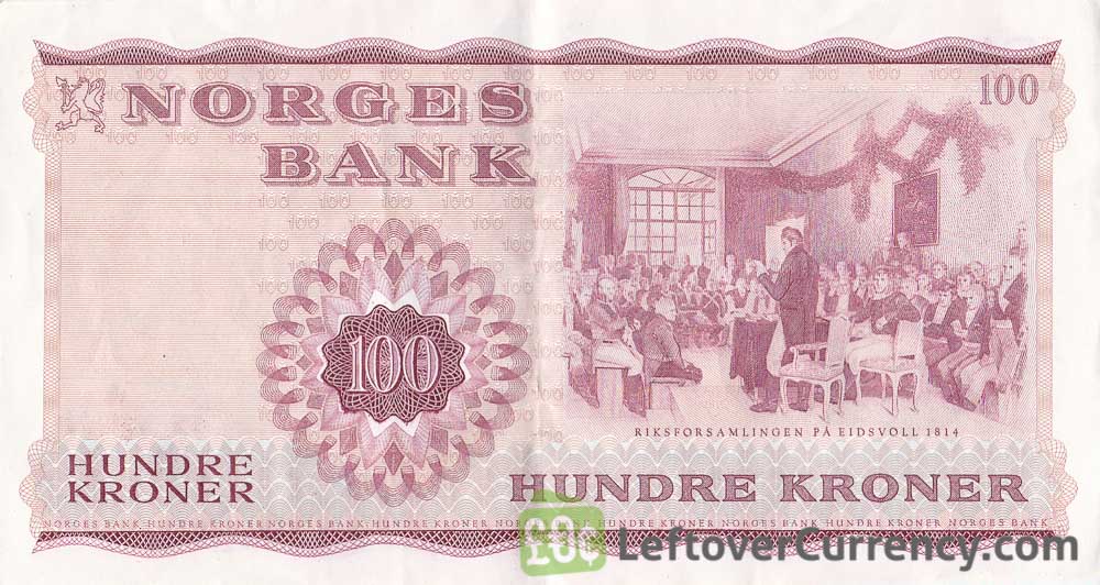 100 Norwegian Kroner banknote Henrik Wergeland - Exchange yours today