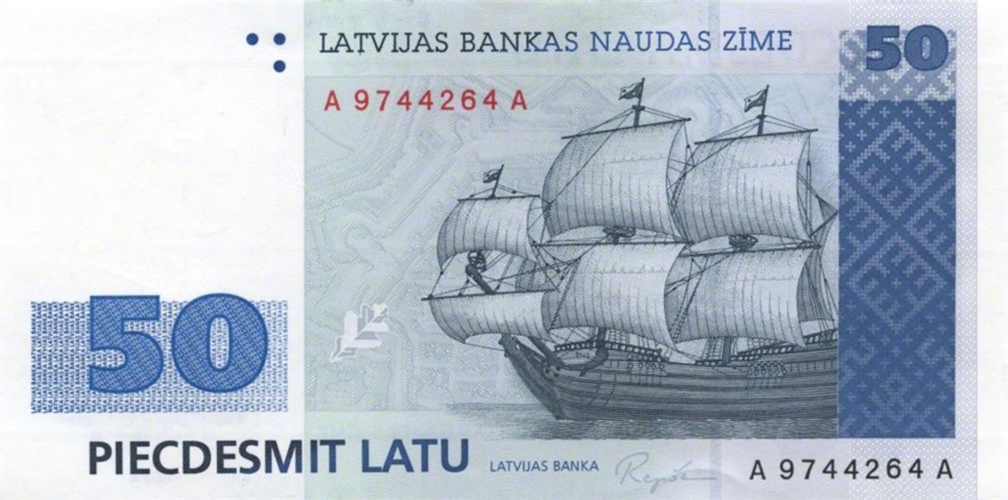 50 Latvian Latu banknote - Exchange yours for cash today