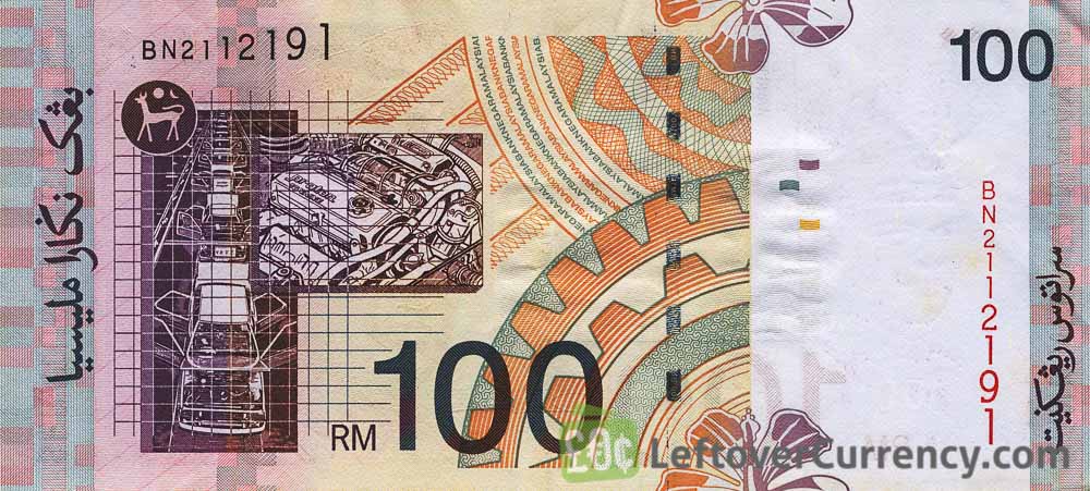 100 Malaysian Ringgit note 3rd series - Exchange yours for cash today
