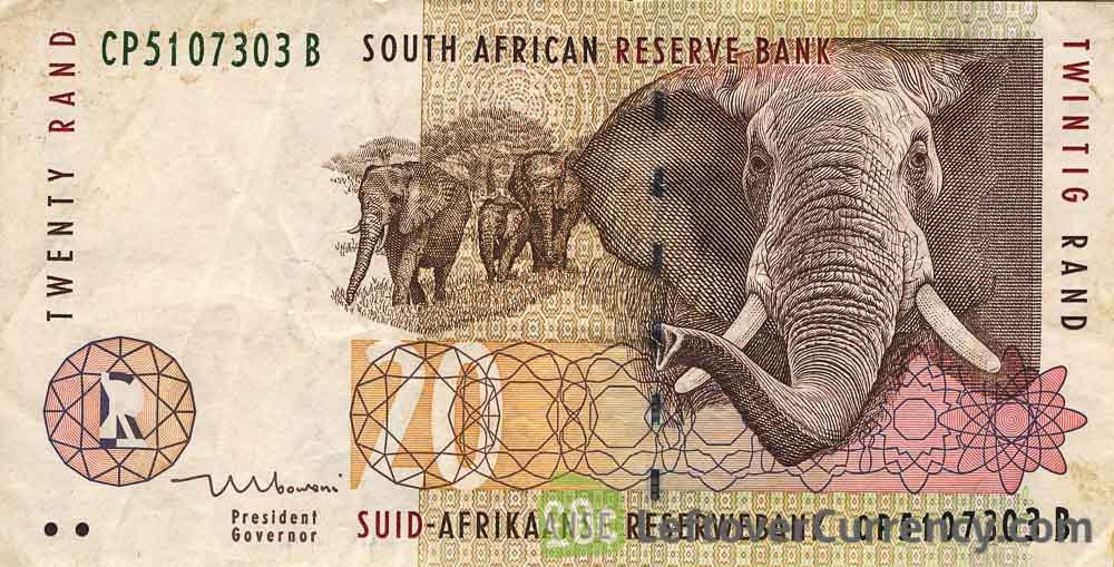 20 South African Rand banknote (Elephant type 1993) - Exchange yours
