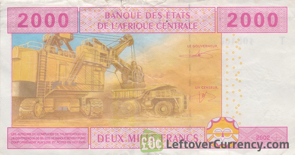 2000 francs banknote Central African CFA - Exchange yours today
