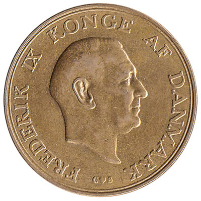 1 Danish Krone coin Frederik IX (aluminium-bronze) - Exchange yours