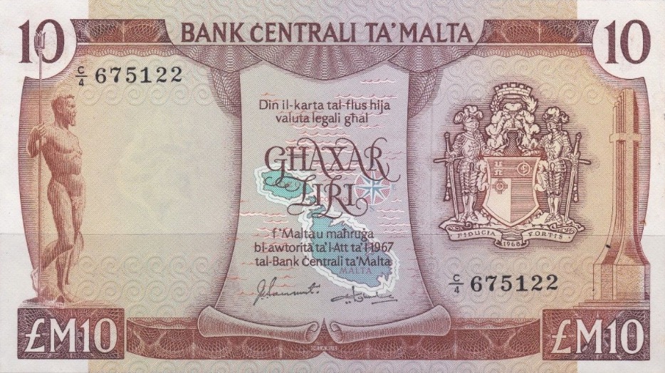 10 Maltese Liri banknote (2nd Series) - Exchange yours for cash today