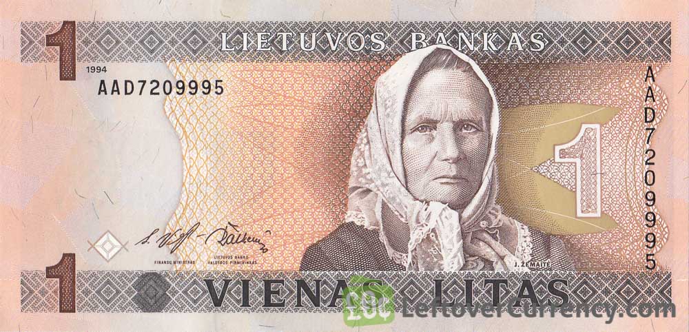 1 Litas banknote Lithuania - Exchange yours for cash today