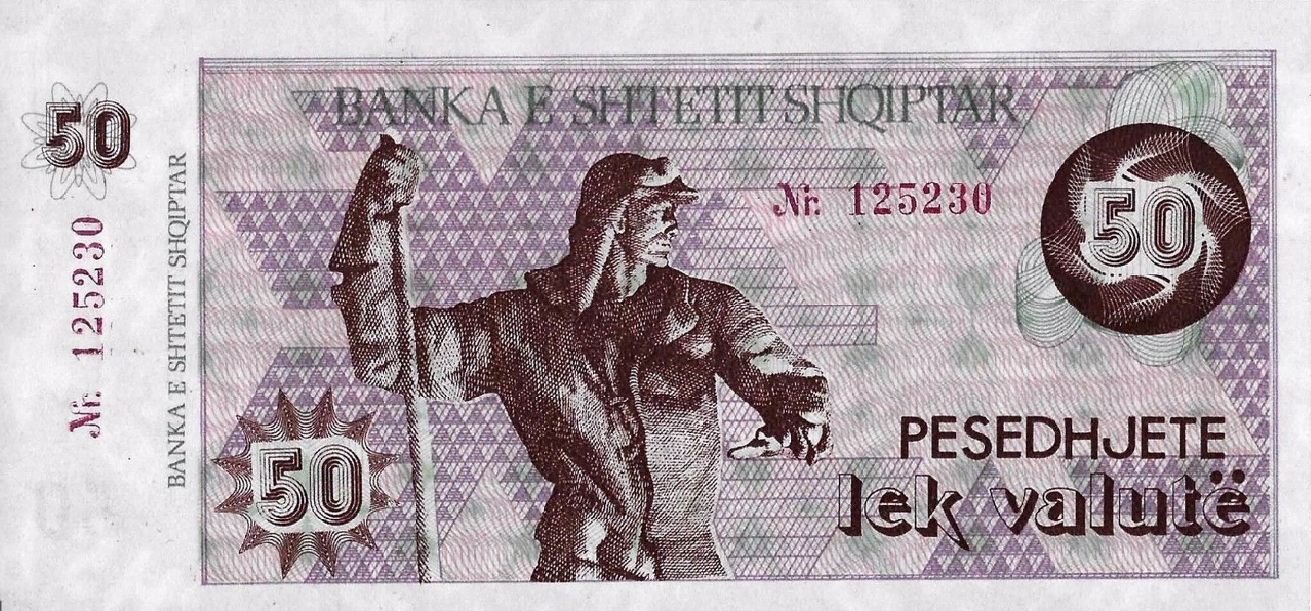 Albania 50 Lek Valutë banknote - Exchange yours for cash today