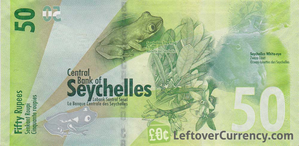 50 Seychelles Rupees banknote - Exchange yours for cash today