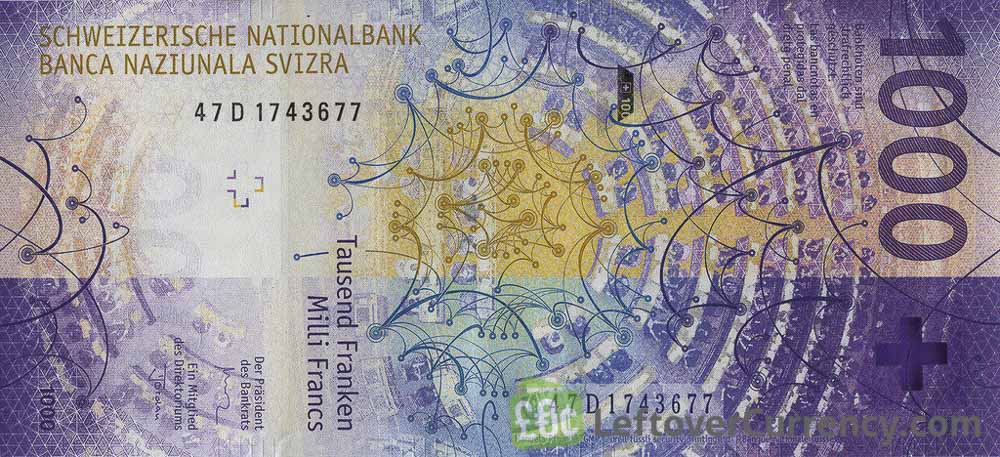 1000 Swiss Francs banknote (9th Series) - Exchange yours for cash