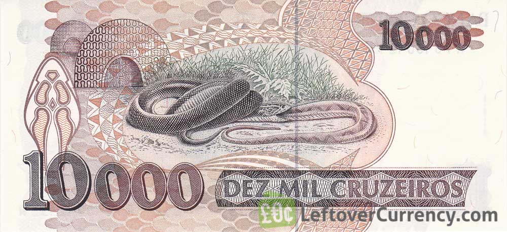 10,000 Brazilian Cruzeiros banknote (Vital Brazil) - Exchange yours